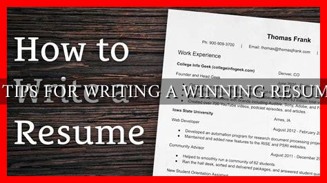 8 TIPS FOR WRITING A WINNING RESUME - Wadaef