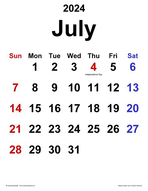July 2024 holiday calendar - Wadaef