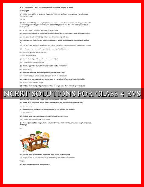 NCERT SOLUTIONS FOR CLASS 4 EVS - Wadaef