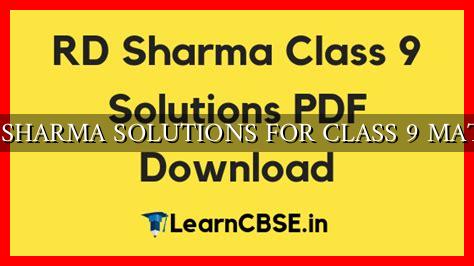 RD SHARMA SOLUTIONS FOR CLASS 9 MATHS - Wadaef