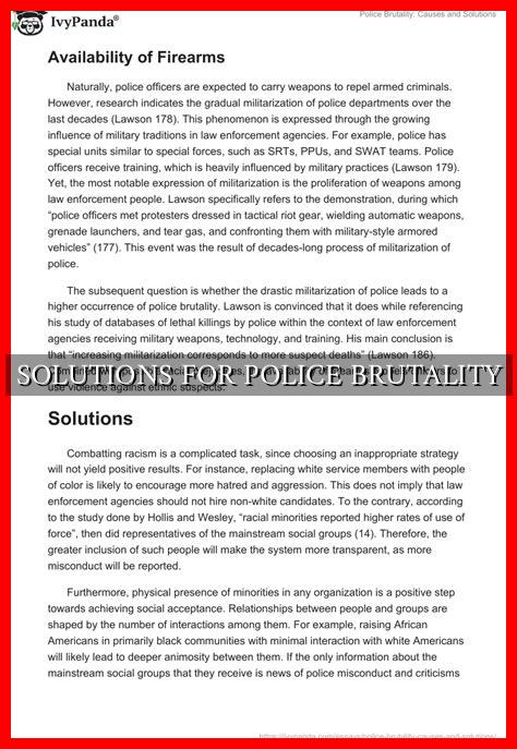 SOLUTIONS FOR POLICE BRUTALITY - Wadaef