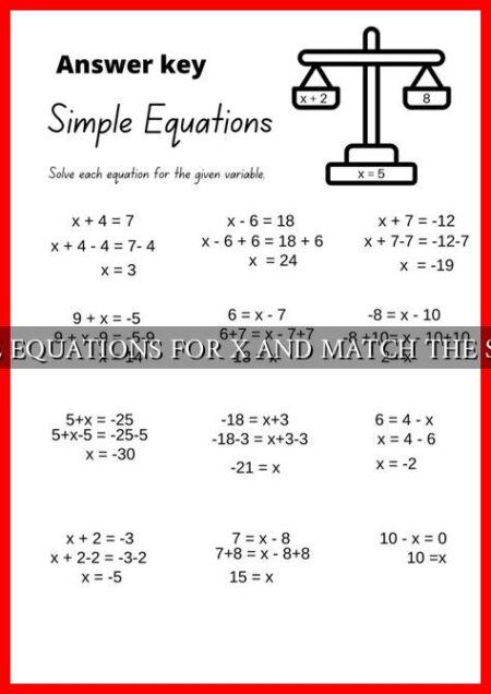 SOLVE THE EQUATIONS FOR X AND MATCH THE SOLUTIONS - Wadaef